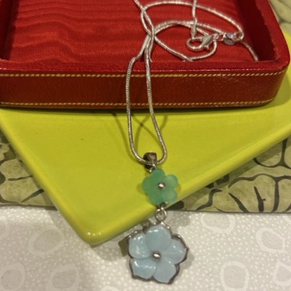 Vtg 925 Silver Whitney Kelly Wk Flower Pendant Neckla… - Gem